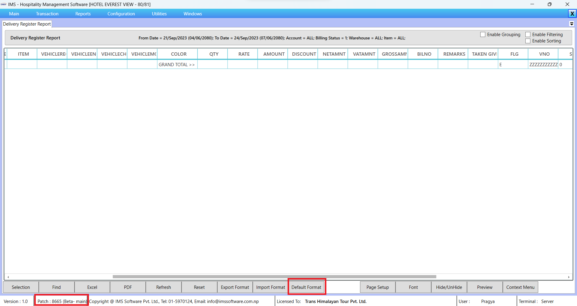 Delivery Register report - Public Documentations - 'IMS Software Pvt. Ltd.